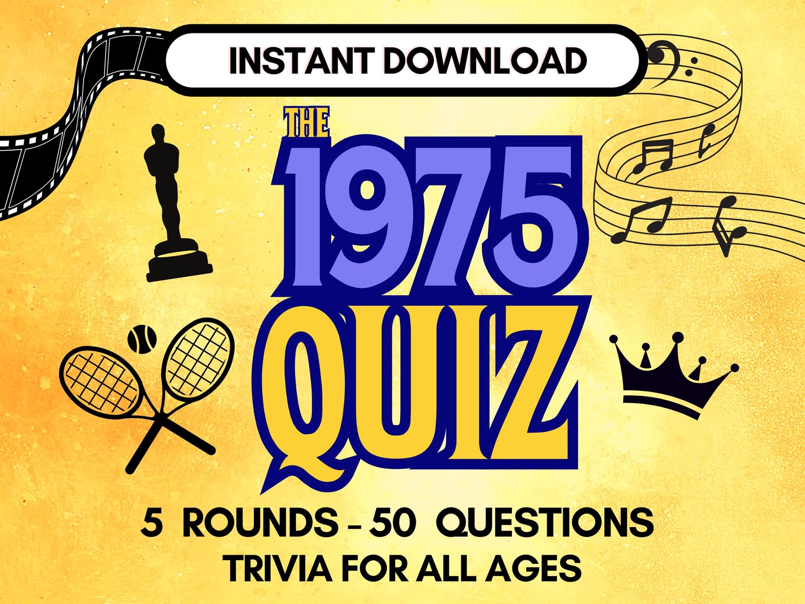 The 1975 Quiz of the Year, 50th Birthday Quiz Game - Etsy