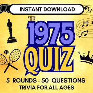 The 1975 Quiz of the Year, 50th Birthday Quiz Game - Etsy