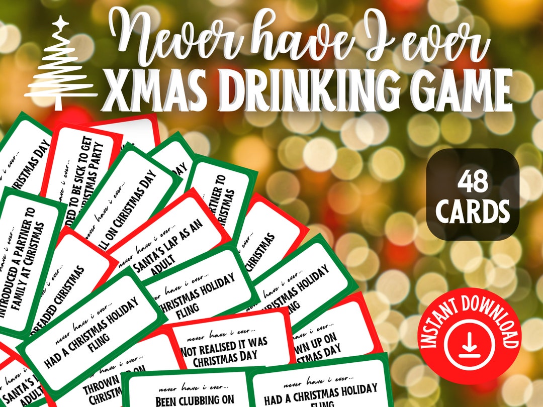 Never Have I Ever Christmas Edition, Printable Drinking Game for Adults ...