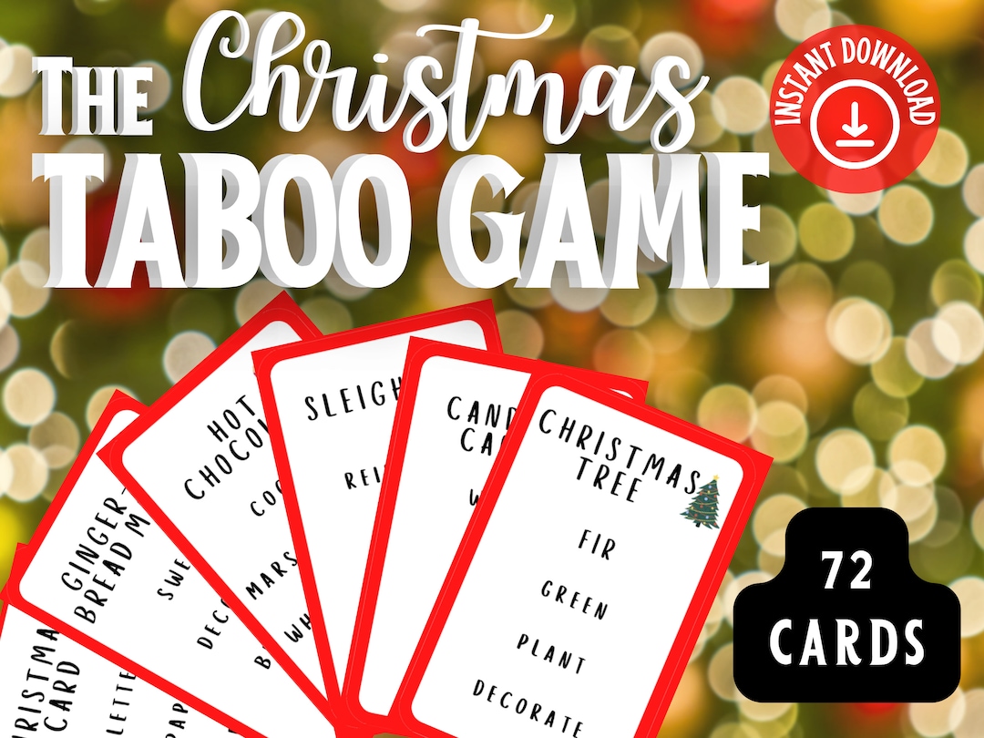 Christmas Taboo Game, Printable Xmas Articulate Party Game, Stocking ...