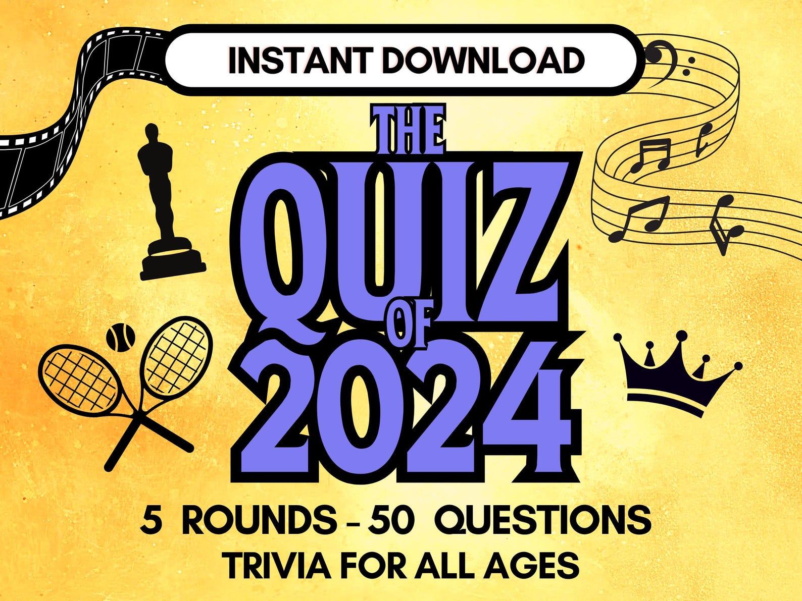 The 2024 Quiz of the Year, Powerpoint and Printable Quiz - Etsy