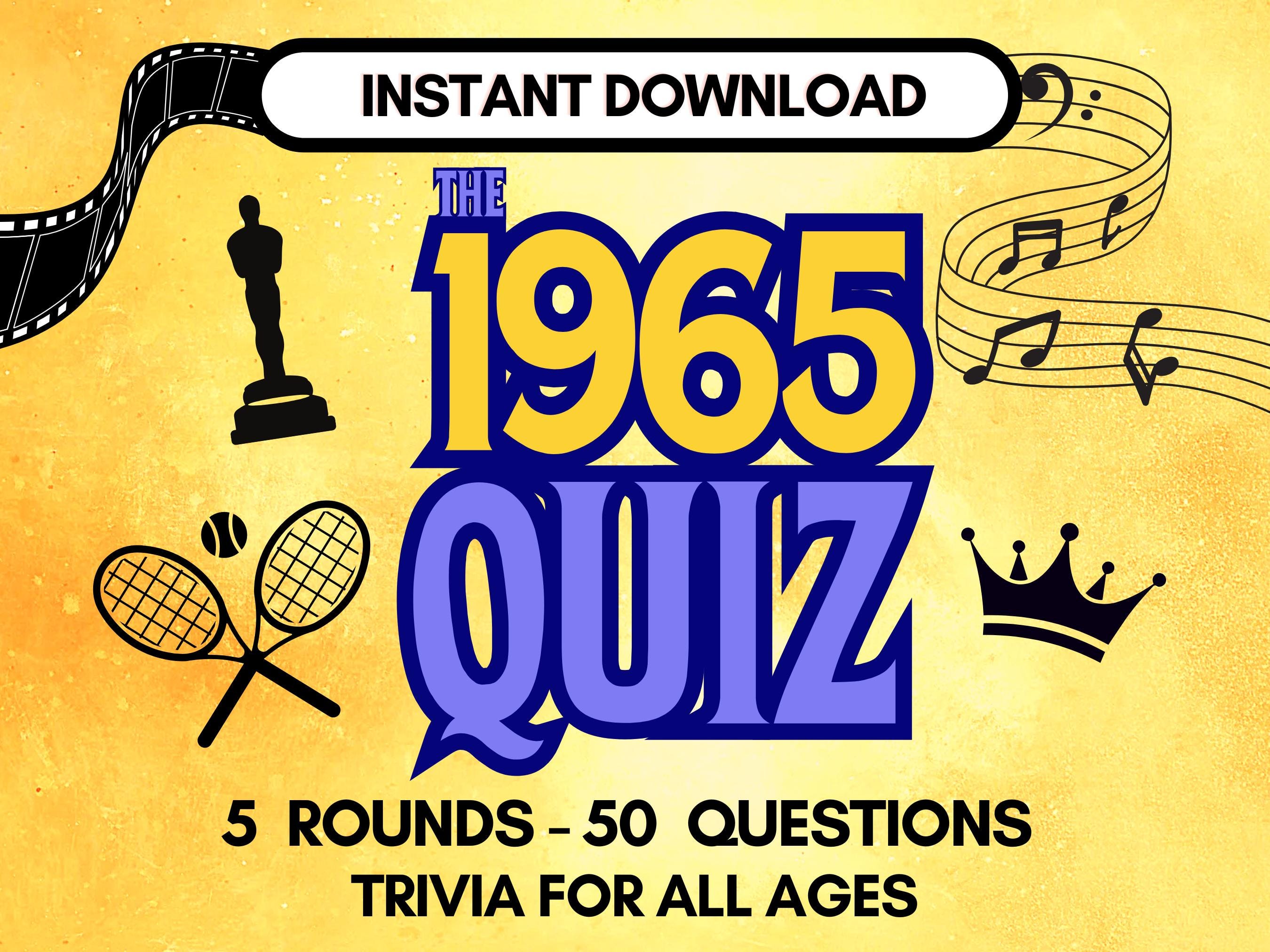 The 1965 Quiz of the Year, 60th Birthday Quiz Game - Etsy
