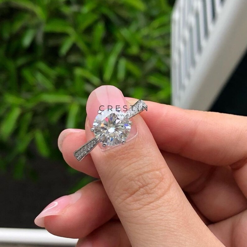 Daily Wear Ring, Women's Wedding Ring, 1.7CT Moissanite, Gift for Her ...