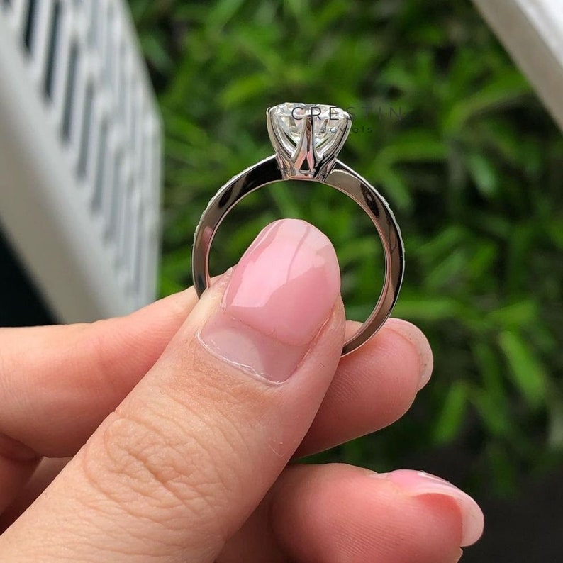 Daily Wear Ring, Women's Wedding Ring, 1.7CT Moissanite, Gift for Her ...