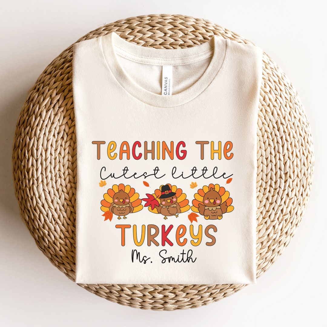 Personalized Thanksgiving Teacher Custom Teacher T-shirt, Fall Teacher ...