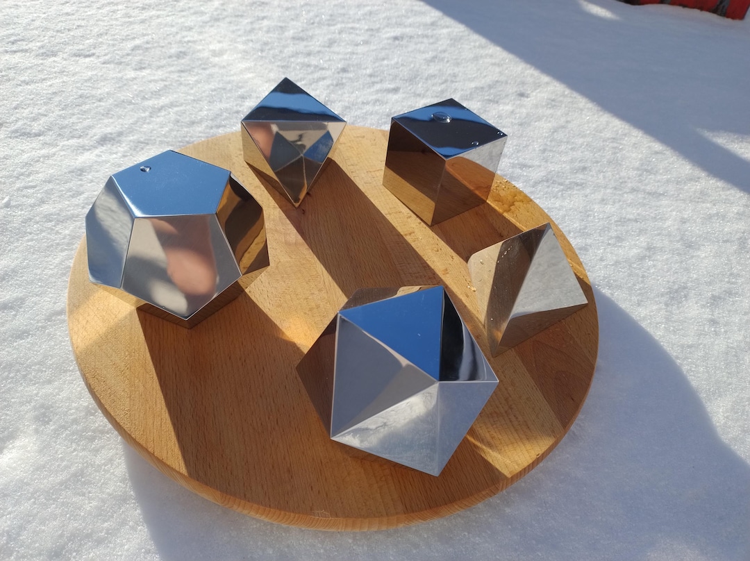 Set of Stainless Steel Platonic Solids – Timeless Geometric Elegance - Etsy