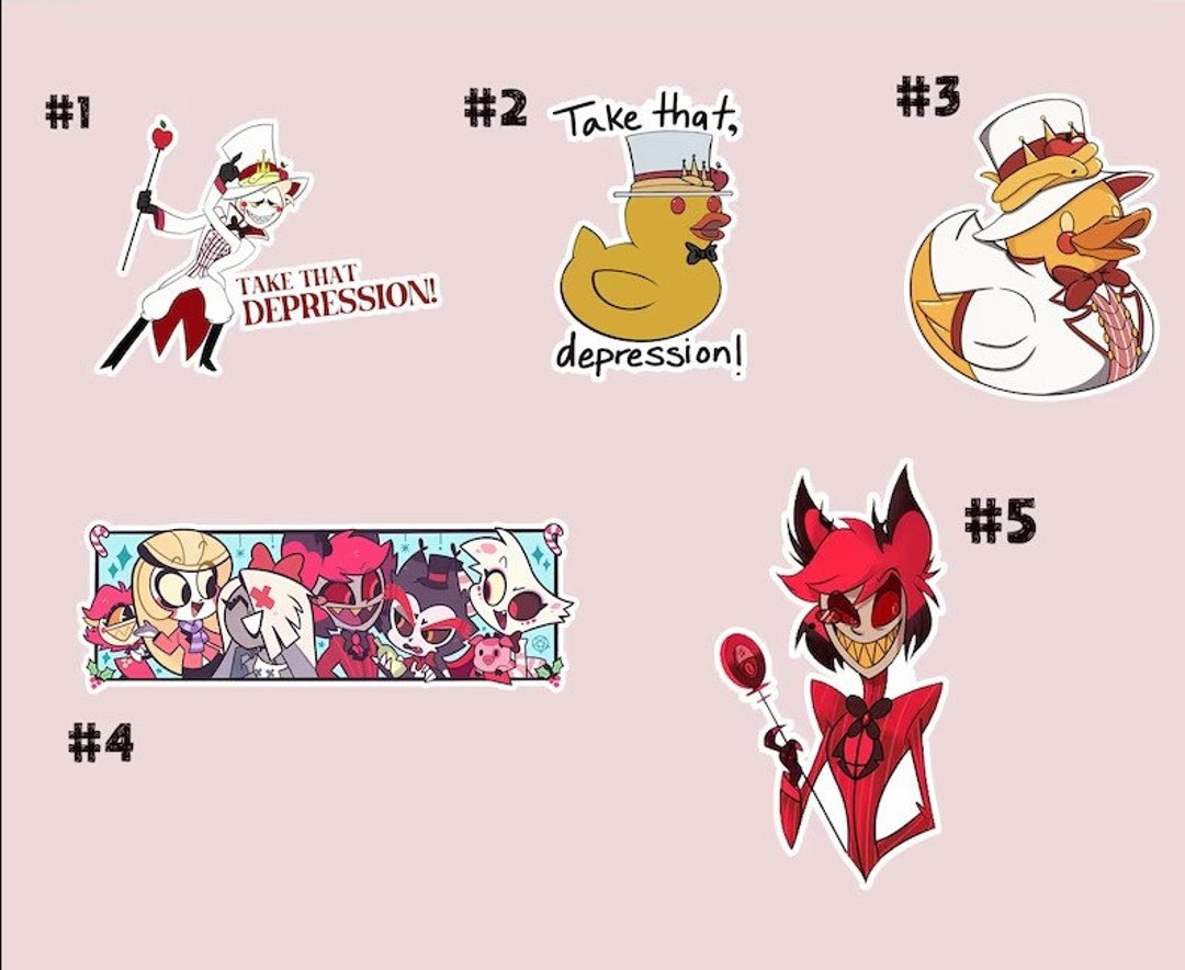Haz.bin Hotel Sticker, Hazbin Hotel Lucifer and Alastor Sticker ...
