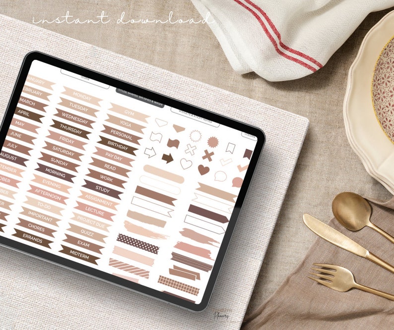 Digital Stickers Aesthetic Mood Board Digital Stickers for Goodnotes ...