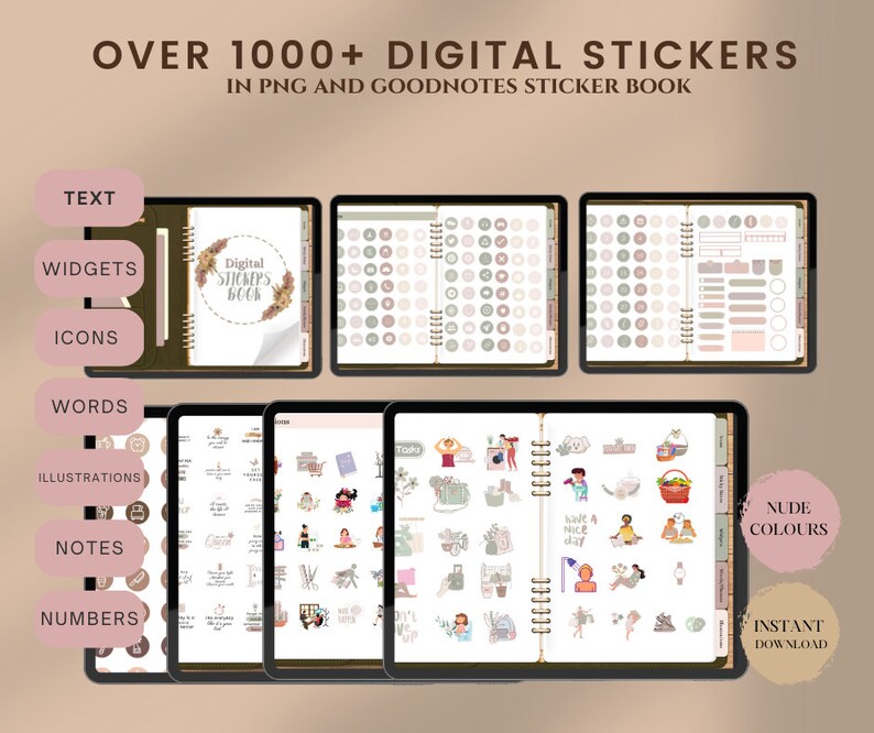 Digital Stickers Aesthetic Mood Board Digital Stickers for Goodnotes ...