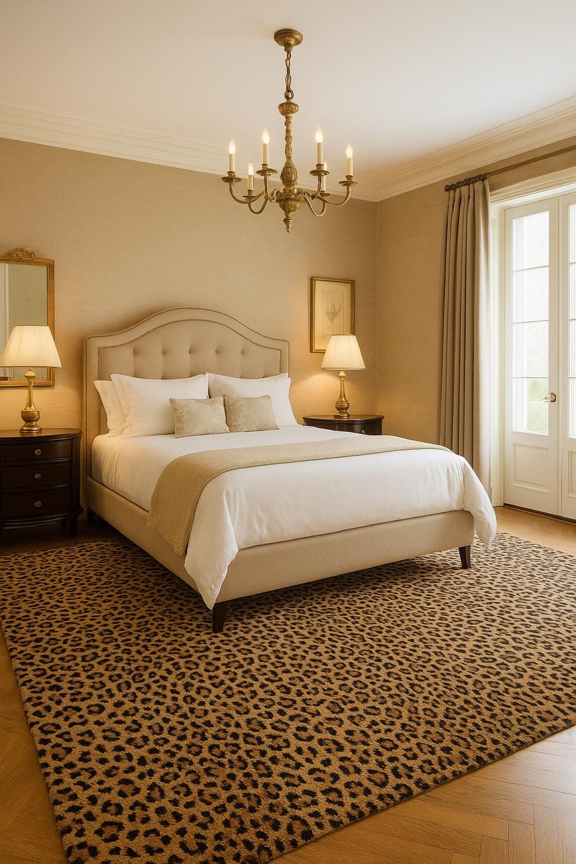 Leopard Hand Tufted Wool Rug for Living Room: Animal Print Custom Made ...
