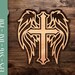 Cross With Angel Wings Laser Cut Pattern, Religious Glowforge Laser ...