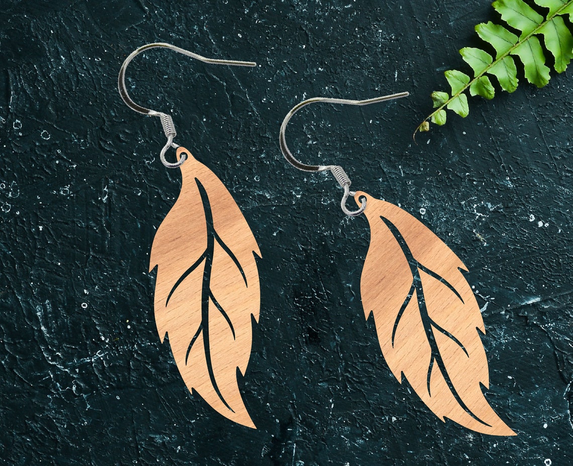 Leaf Earring Template, Laser Cut Wood Leaf Earring, Instant Digital ...