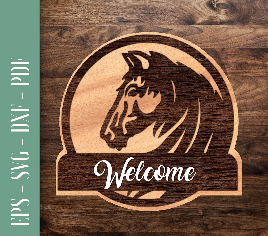Horse Lasercut for Wood, Welcome Sign Svg, Horse Head File, Farm ...
