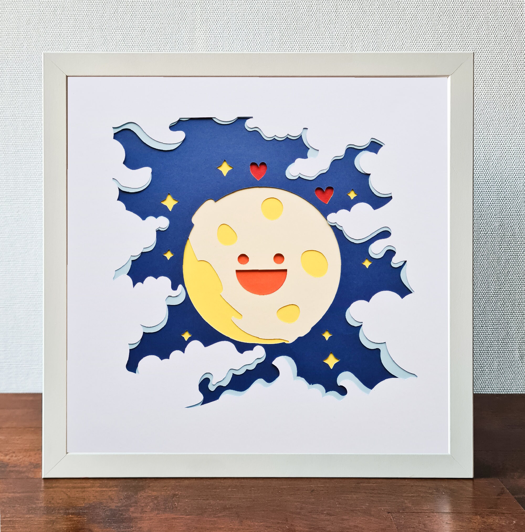Moon Paper Cut Template SVG, 3d Layered Wall Art, Moon Glowforge Cut ...