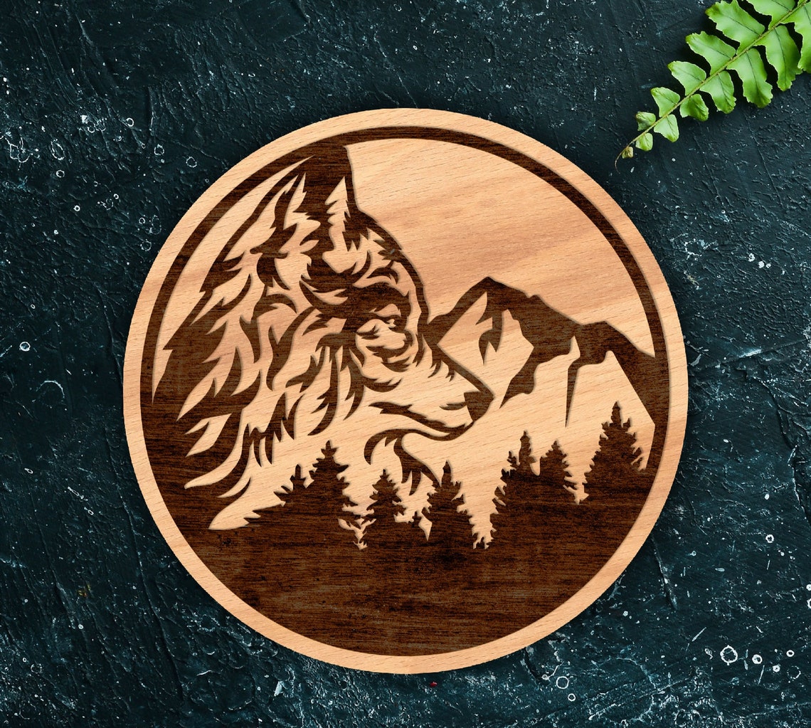Wolf Svg, Laser Cut Files for Wood Svg, Wolf Head Laser Cut, Room ...
