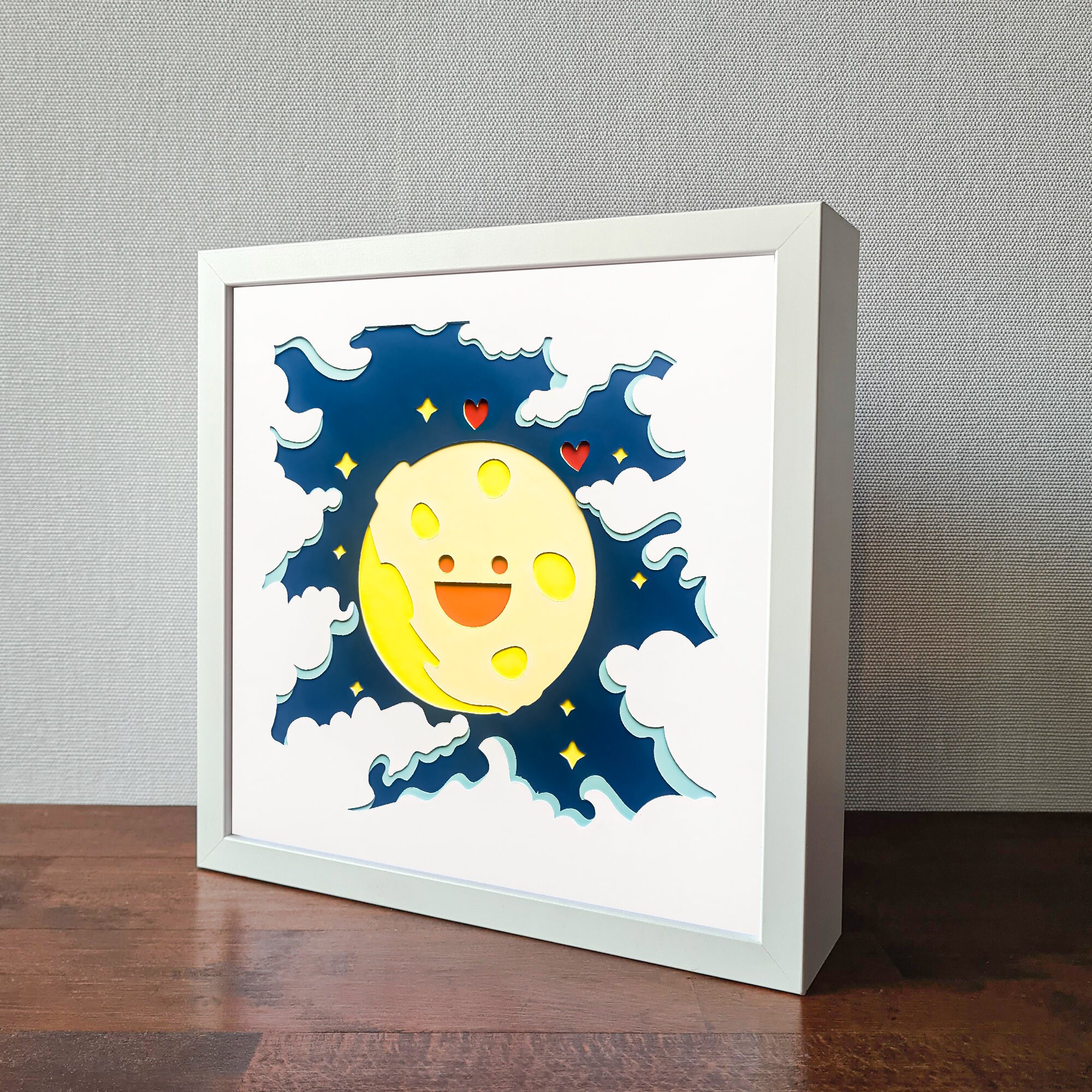 Moon Paper Cut Template SVG, 3d Layered Wall Art, Moon Glowforge Cut ...