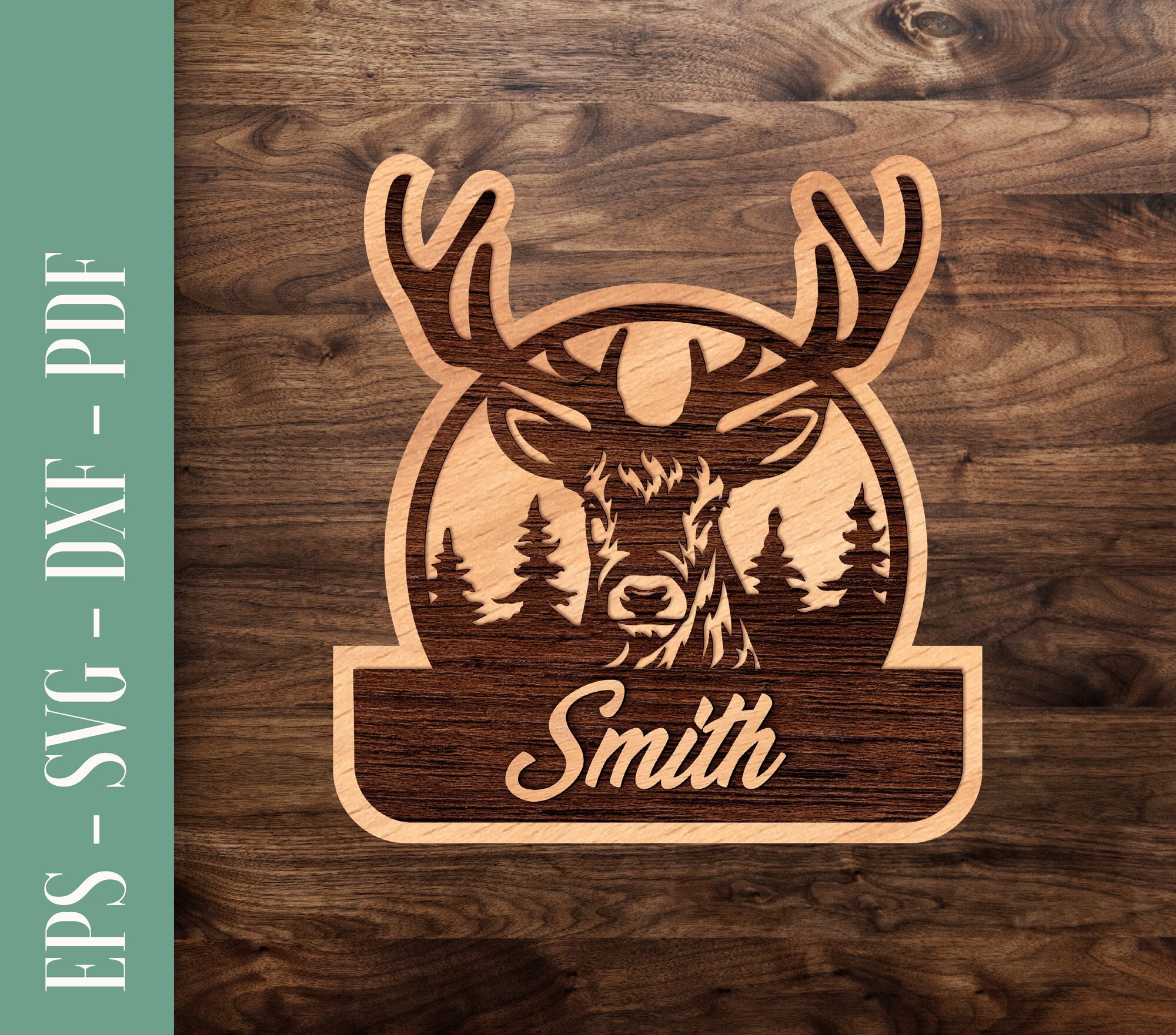 Personalized Deer Welcome Sign SVG, Lake House Sign, Deer Head Sign ...
