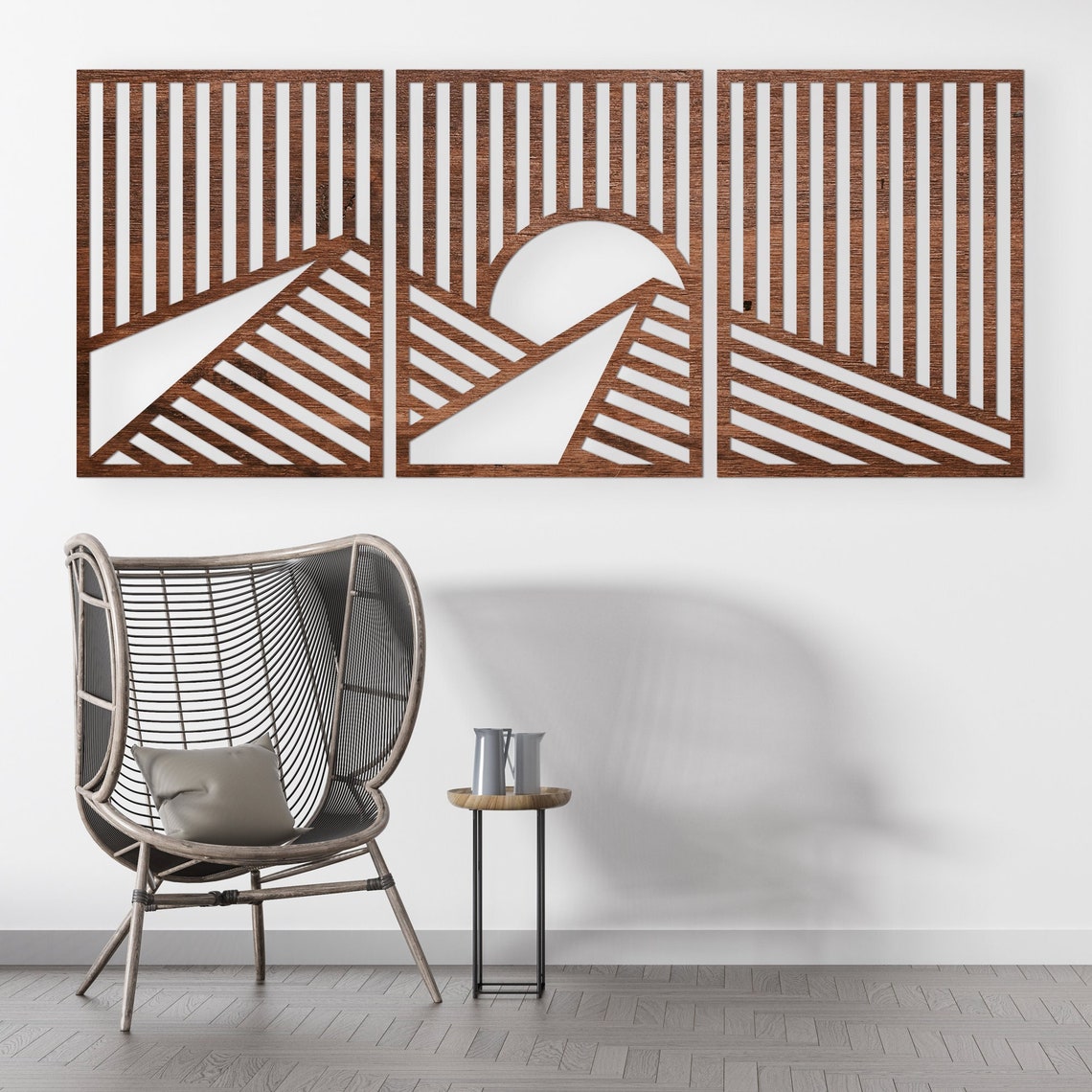 Minimalistic Abstract Landscape SVG for Laser Cut, 3 Piece Minimal ...