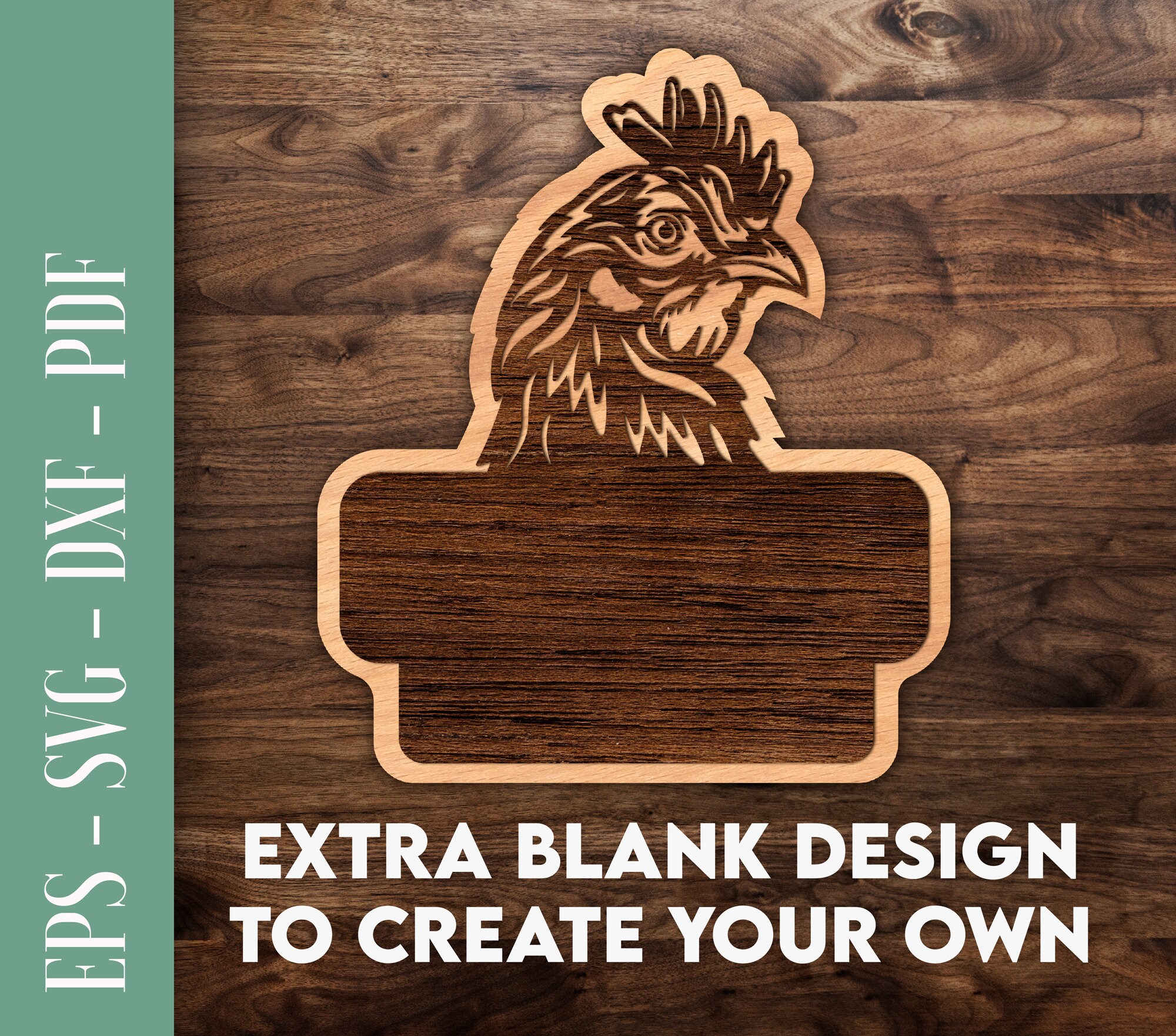 Hen House Decor SVG, Chicken Head Welcome Sign Laser Cut File, Front ...