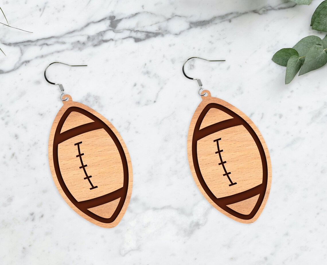 American Football Earring Laser Cut File, American Football Laser Cut ...