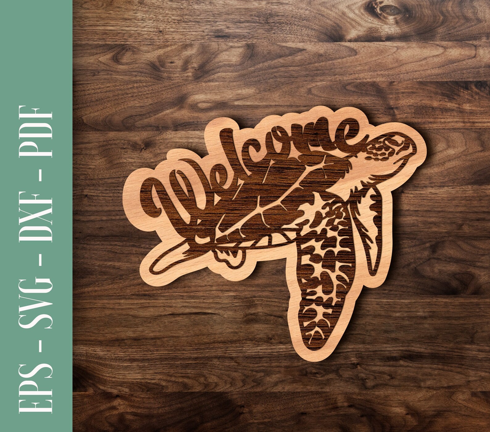 Layered Sea Turtle Welcome Sign SVG, Animal Porch Sign, Glowforge File ...