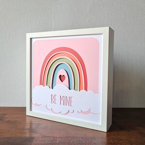 Be Mine Paper Cut Template, 3d Layered Paper Art Svg File, Rainbow ...