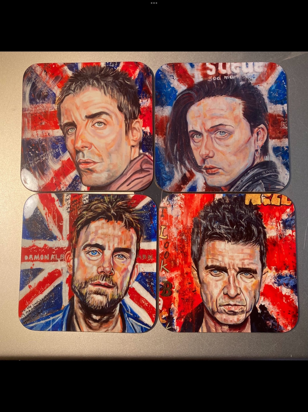 Britpop Coasters Blur Oasis Suede Damon Albarn Liam Noel Gallagher ...