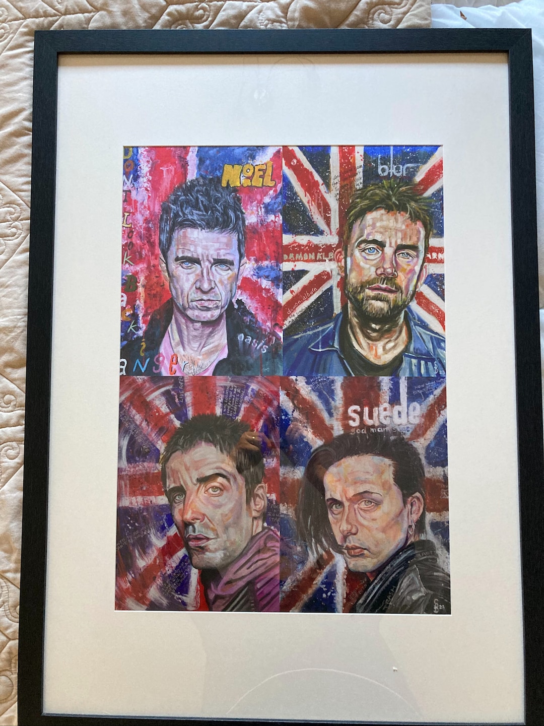 Britpop legends Suede Brett Oasis Liam & Noel Blur Damon Original Oil ...