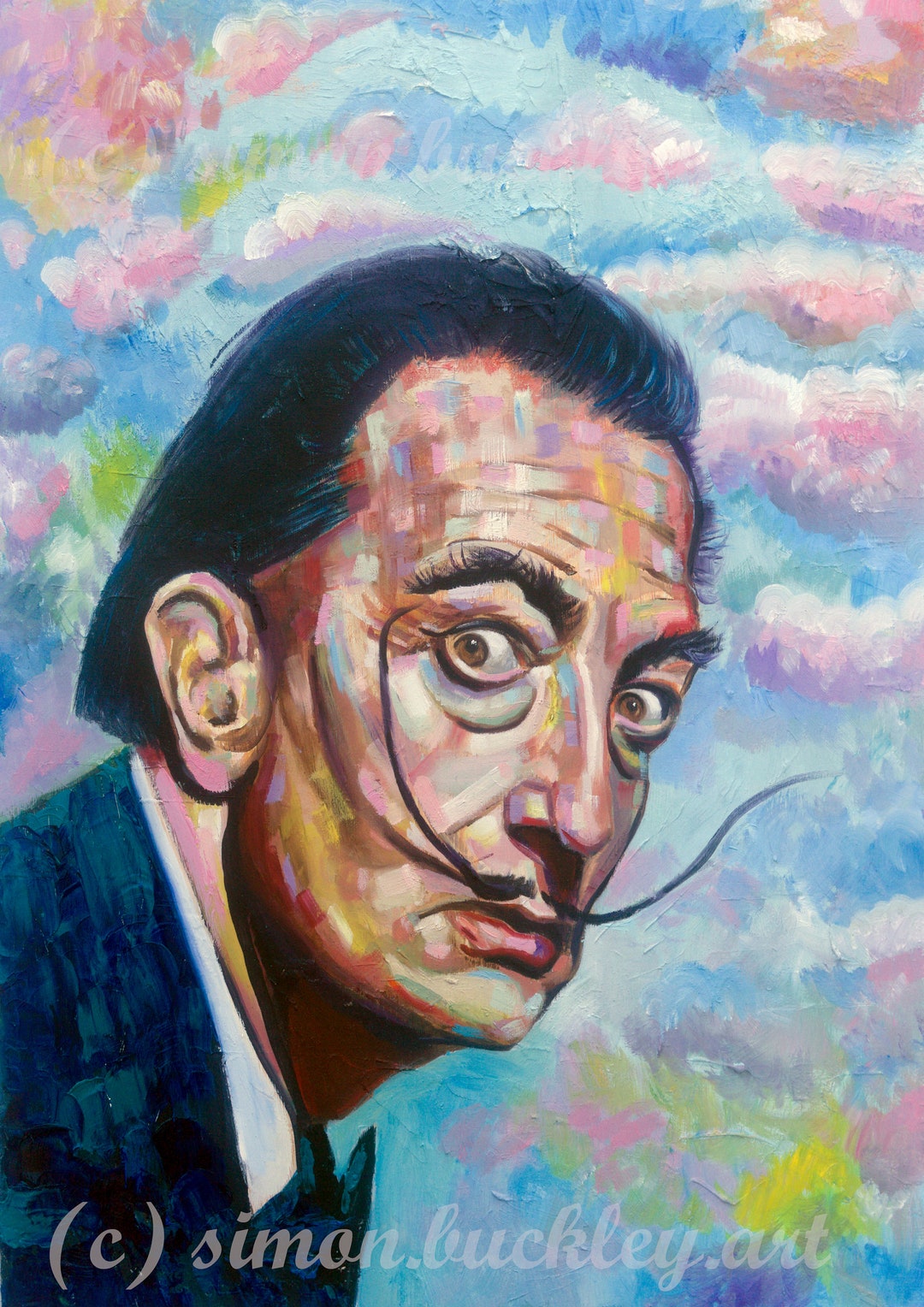 Salvador Dali Original Oil Portrait Painting Giclee Prints A2, A3 & A4 ...