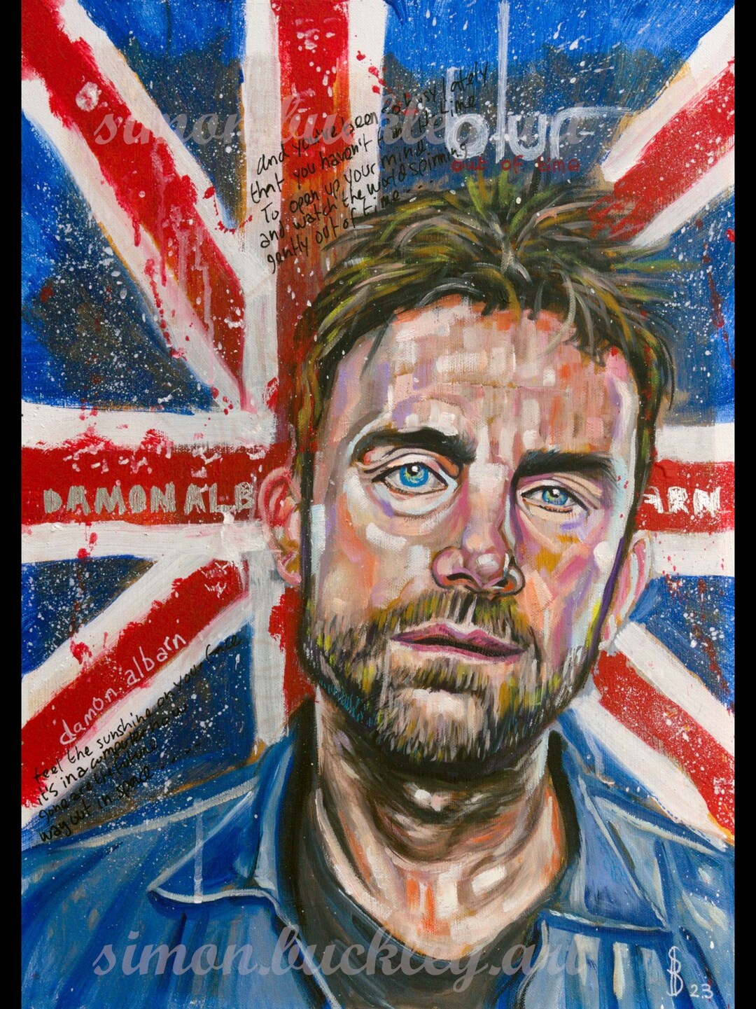 Damon Albarn "out of Time" Original Oil Painting Hand Painted Fine Art ...
