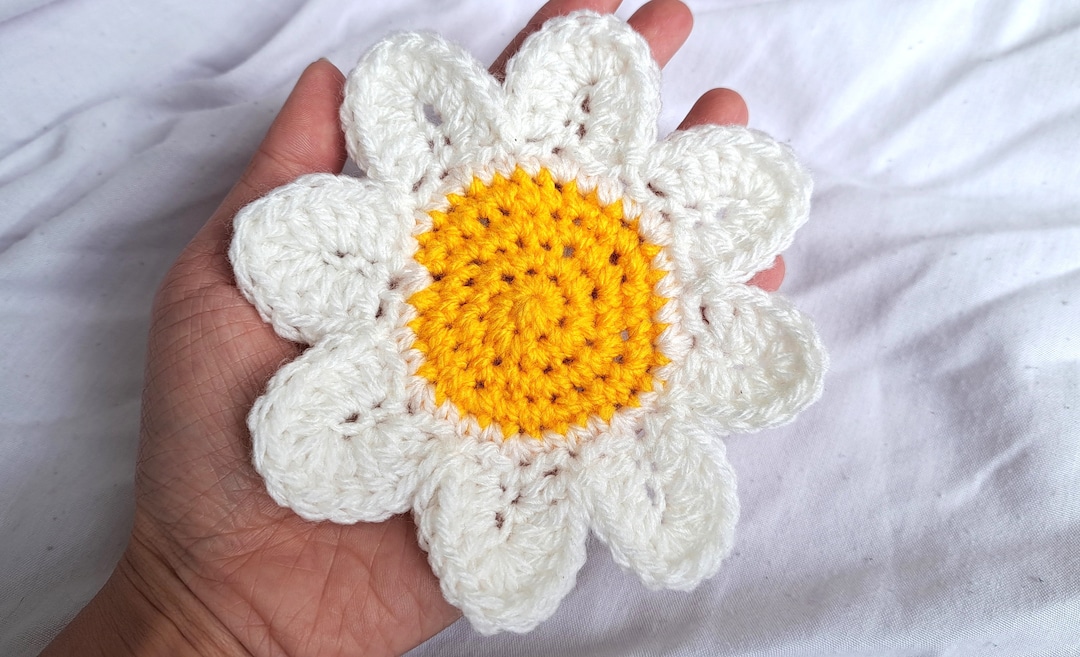 Crochet Flower Daisy Coasters, Personalized Handmade Gift, Wedding ...
