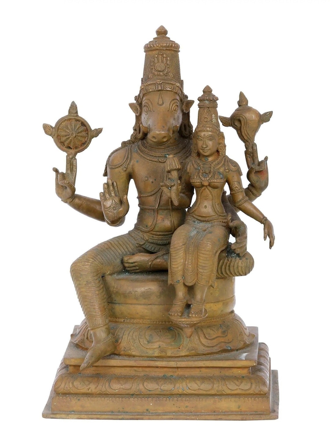 10'' Lord Varaha With Goddess Lakshmi Madhuchista - Etsy