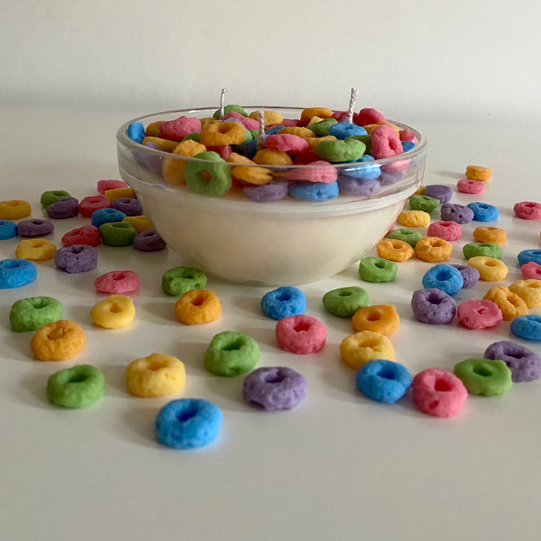 Small/large Fruit Loop Cereal Bowl Candle | Soy Candle | Decorative Candle | Container Candle ...