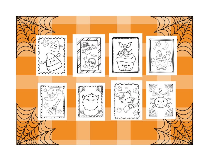 Cute Printable Halloween Bookmarks and Coloring Pages - Etsy