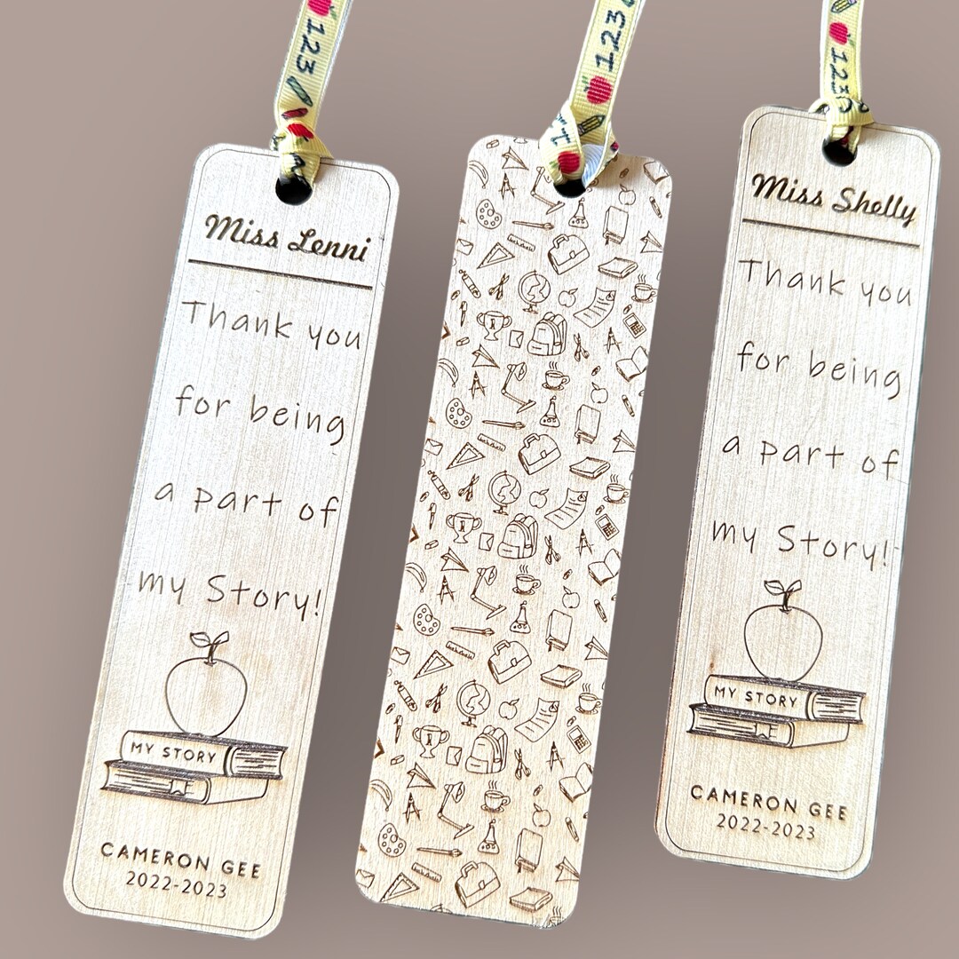 Customized Teacher Gift Wooden Bookmark - Etsy