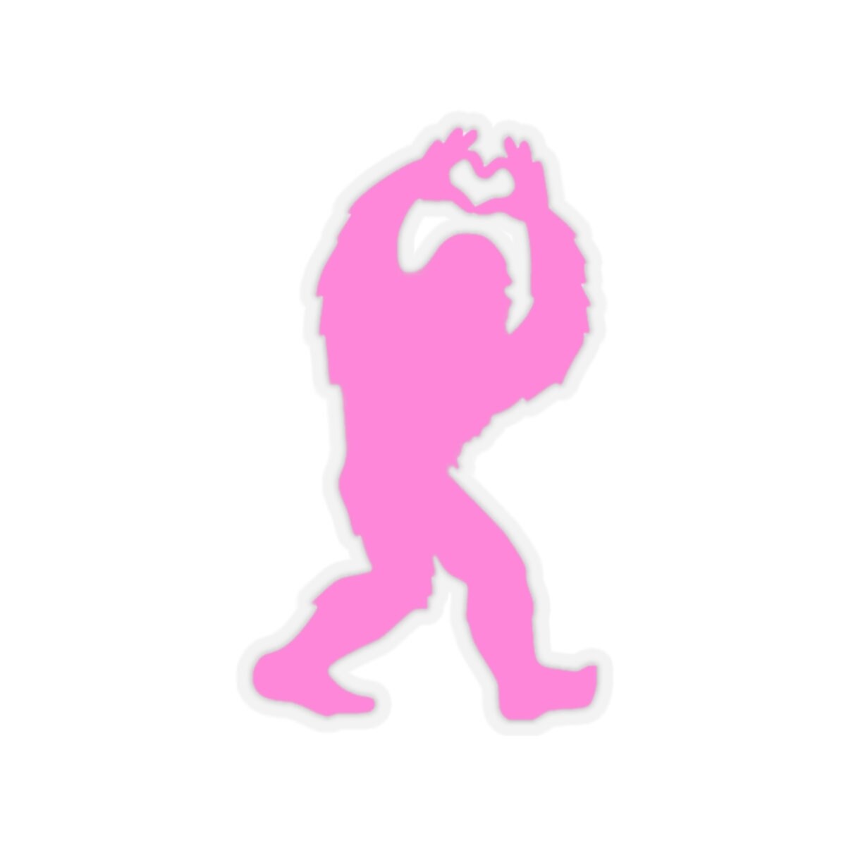 Pink Bigfoot Sasquatch Heart Hands Emoji Stickers - Etsy