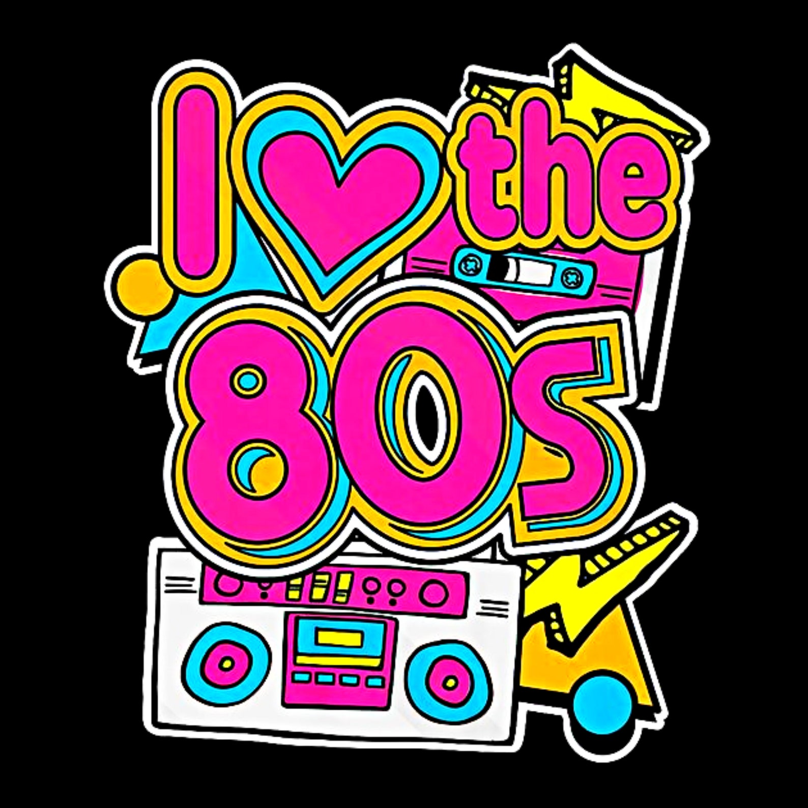 I Love the 80's PNG - Etsy