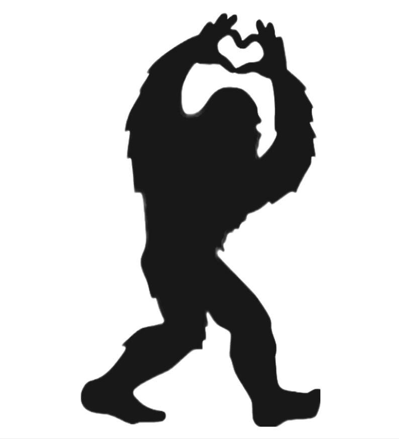 Sasquatch Bigfoot Heart Hands Emoji Transparent PNG Download 2024 2pc ...