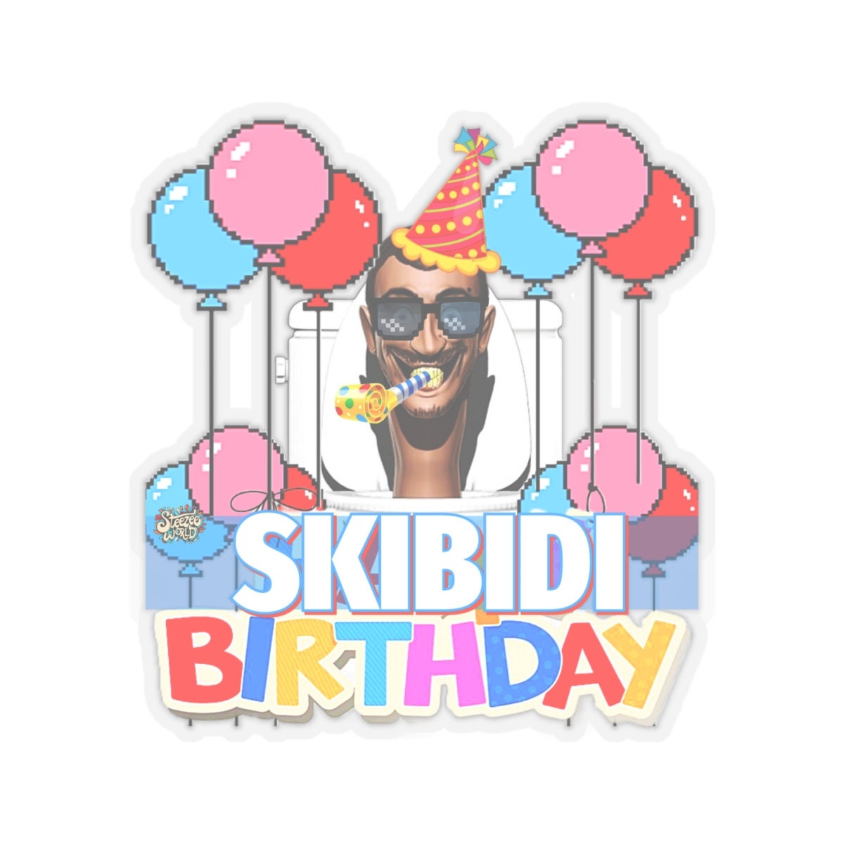 Skibidi Birthday Stickers - Etsy