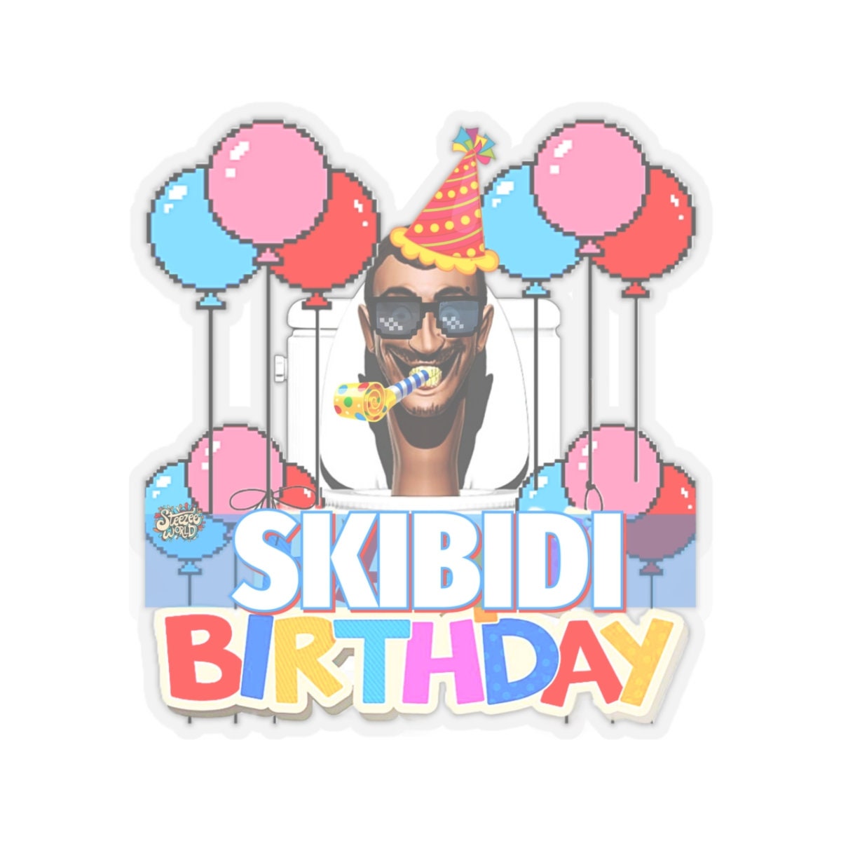 Skibidi Birthday Stickers - Etsy