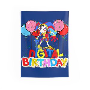 Amazing Digital Birthday Party Pomni Wall Tapestry Banner - Etsy