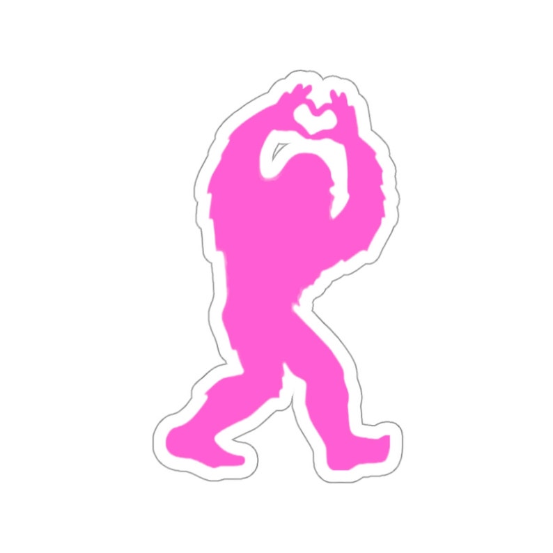 Pink Bigfoot Sasquatch Heart Hands Emoji Stickers - Etsy