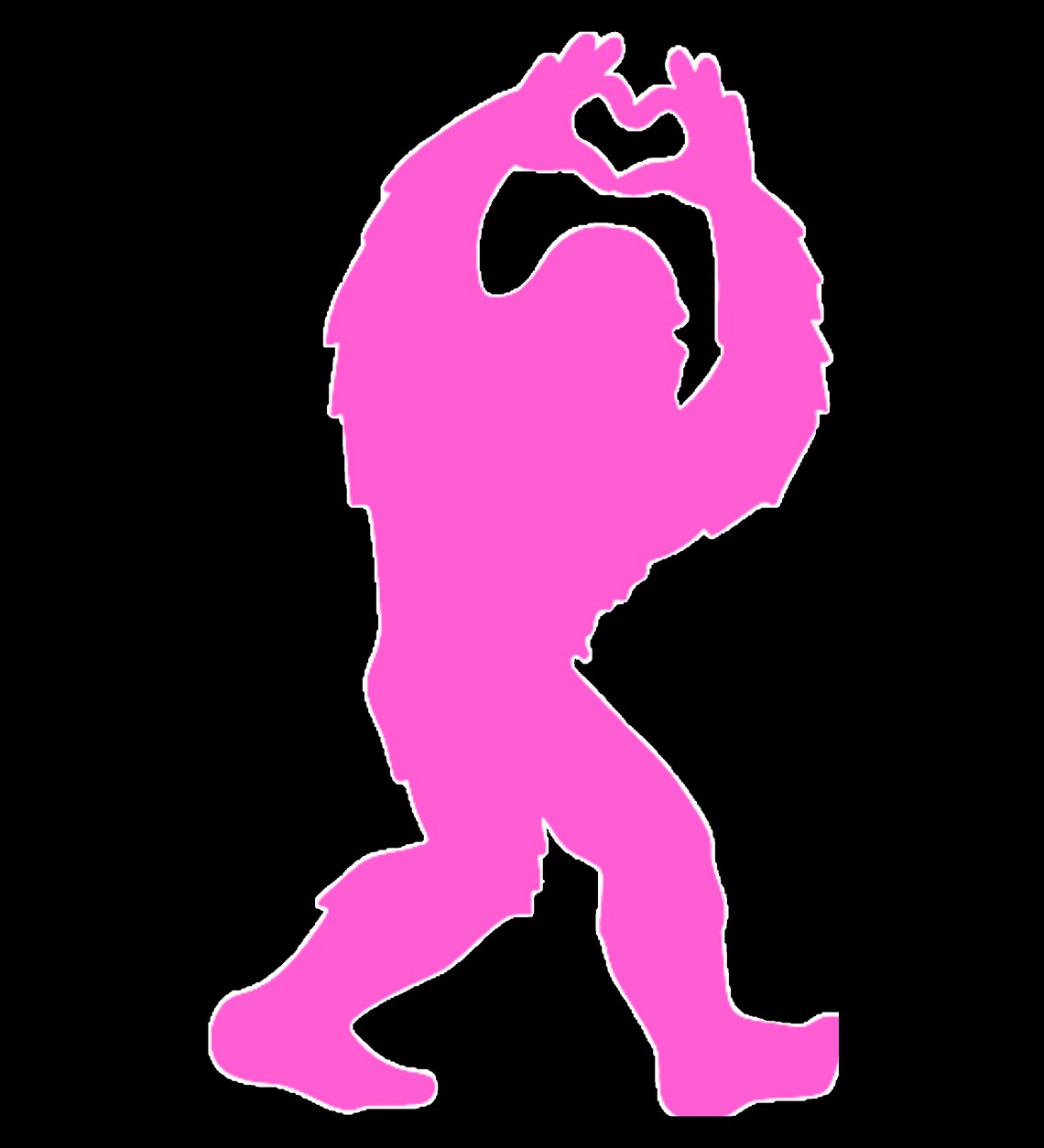 Sasquatch Bigfoot Heart Hands Emoji Transparent PNG Download 2024 2pc ...