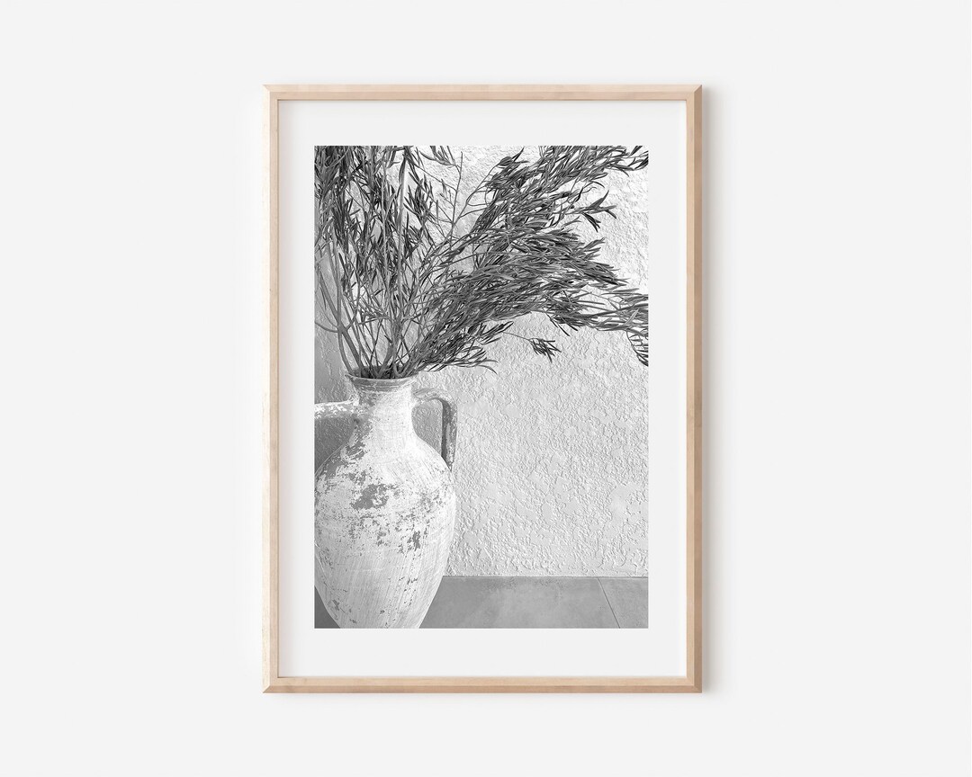 Olive Print, Olive Print Black and White, Botanical Print, Santorini ...