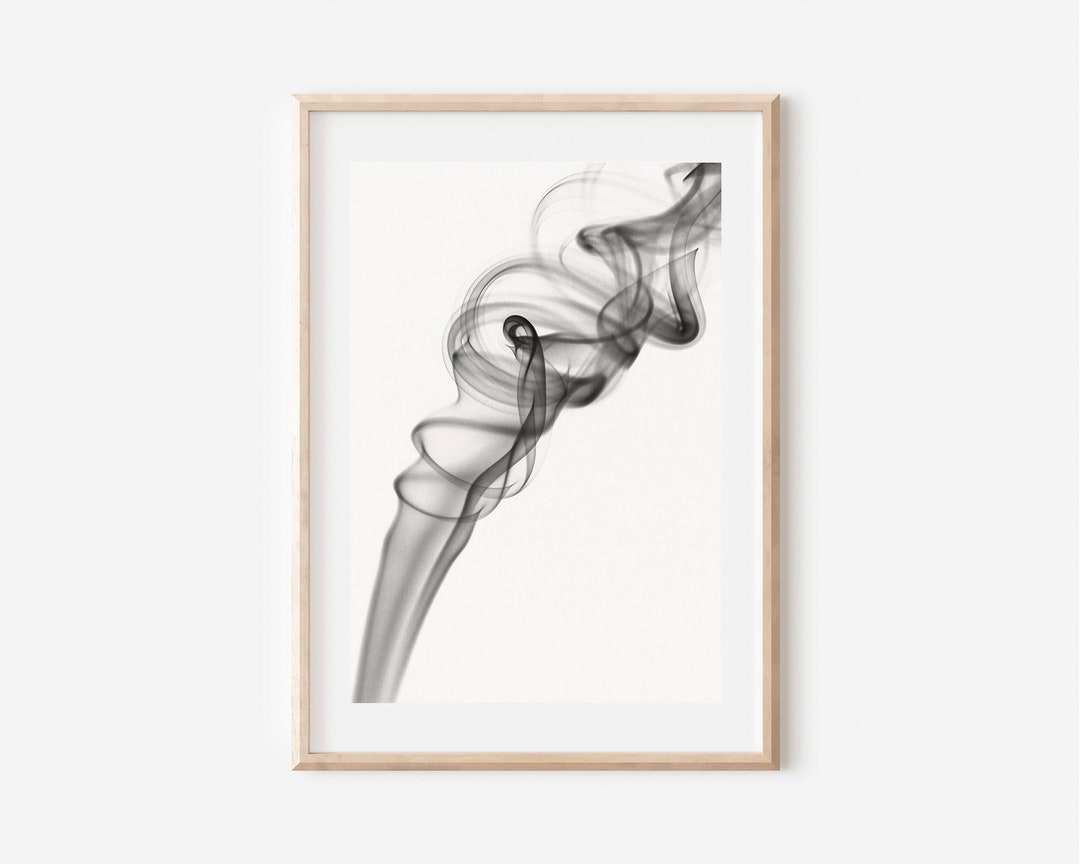 Abstract Smoke Art Print, Black and White Prints, Smoke Wall Art ...