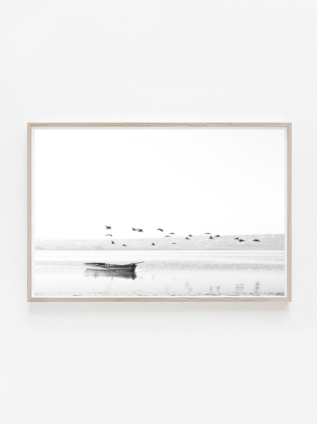 Flying Birds Print, Birds Black and White Art, Horizontal Print, Modern ...
