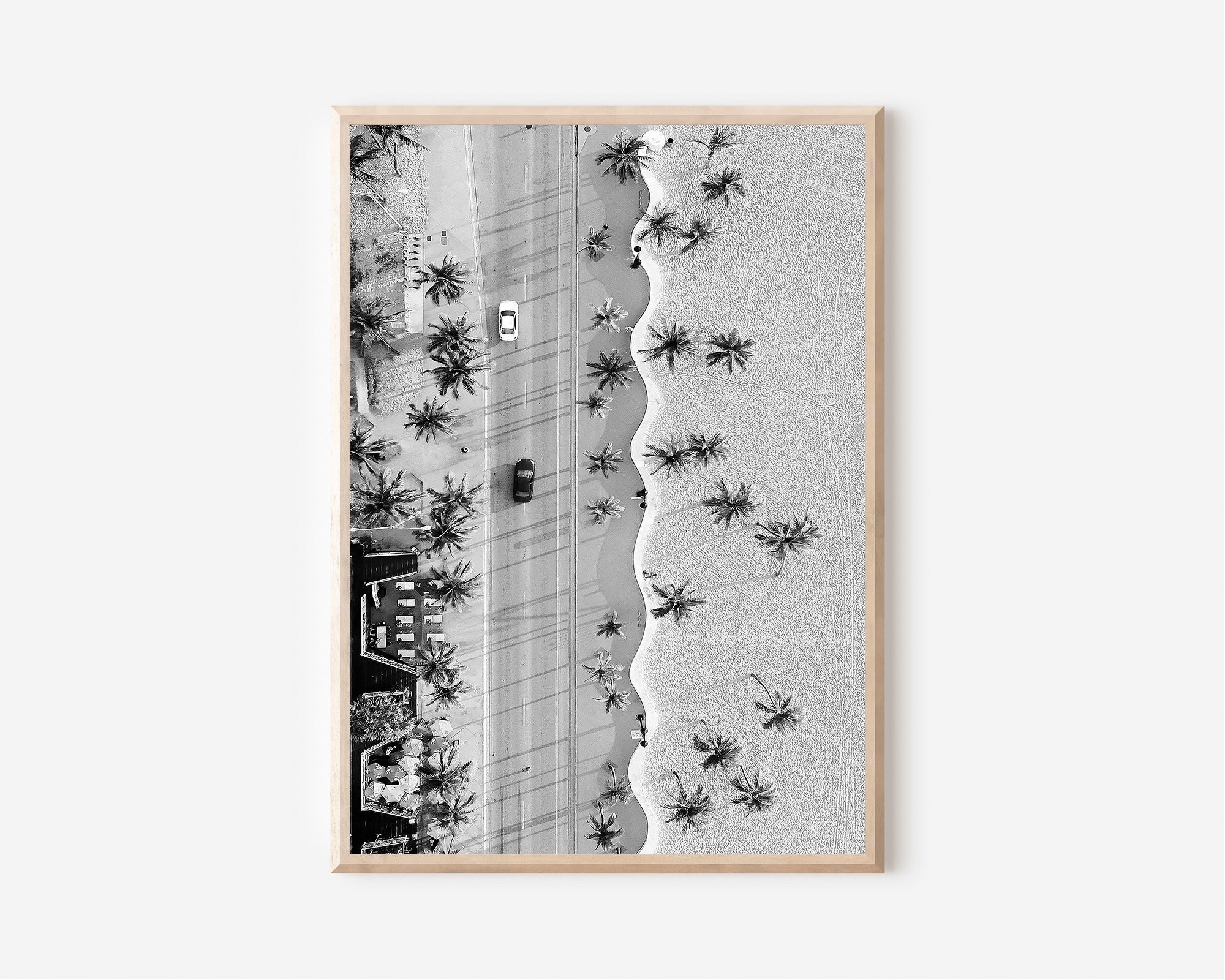 Miami Beach Print Black and White Miami Beach Wall Art - Etsy