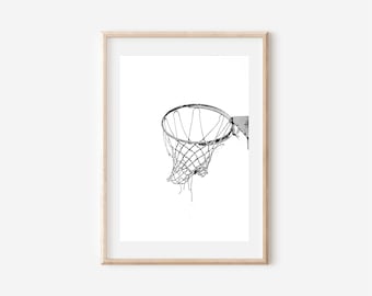 Basketball Hoop Print, Basketball Hoop Wall Art, Basketball Poster ...