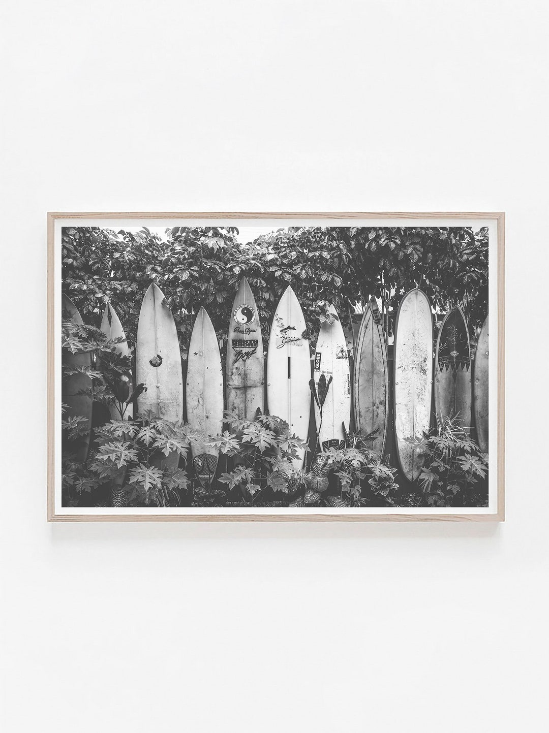 Surfboard Print Black and White, Surf Board Wall Decor, Surfboard Art ...