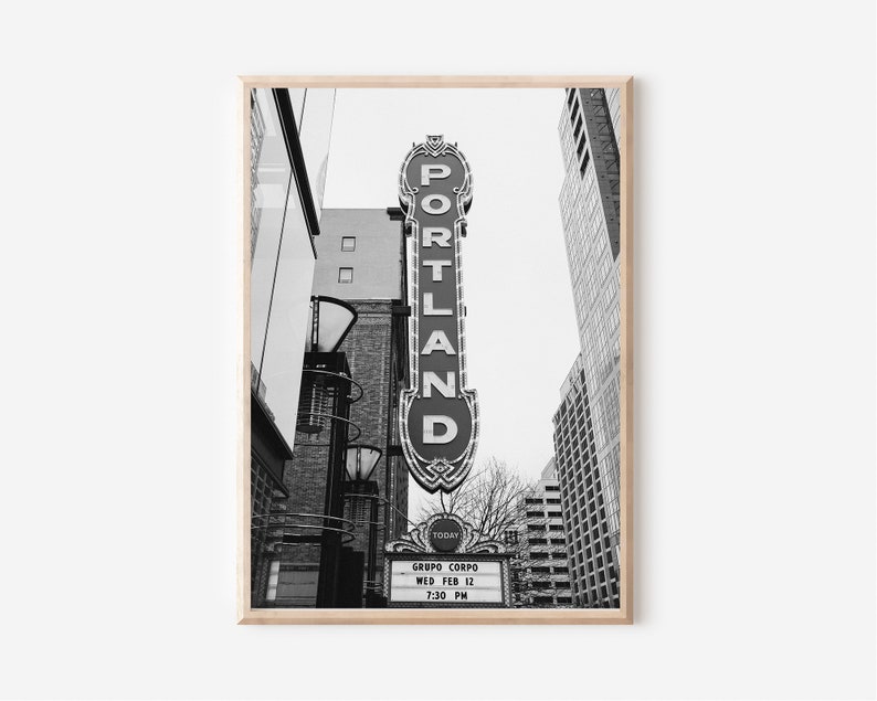 Portland Oregon Print: Black and White Cityscape (digital Download) - Etsy